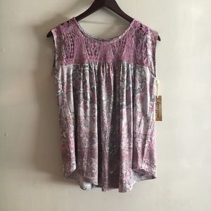 World unity | Tops | New World Unity Mauve Sleeveless Lace Top | Poshmark